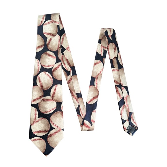 Puritan | Accessories | Puritan Mens Navy Blue Baseball 0 Silk Tie ...
